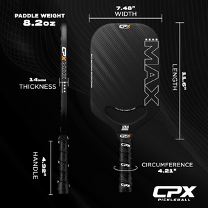 CPX MAX Pickleball Paddle - 14mm Elongated Thermoformed & Edgeless