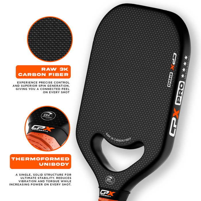 CPX Pro Pickleball Paddle | 3K Carbon Fiber, 19mm