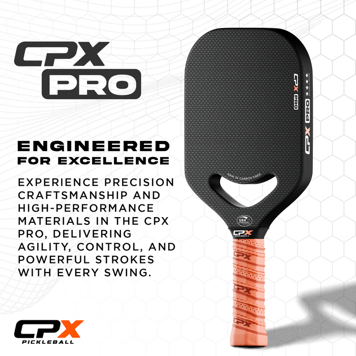CPX Carbon Fiber Pro Series Pickleball Paddle - 19mm for Superior ...
